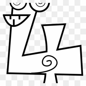 Number 4 Clipart Black And White