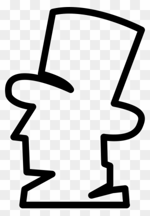 Man With Tall Hat Side View Outline Comments - Logo Chapeau Haut De ...