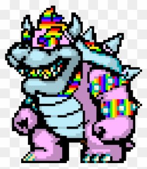 Rainbow Cloud Bowser - Pixel Art Bowser - Free Transparent PNG Clipart ...