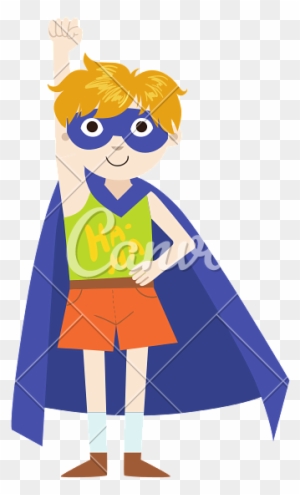 Kid In Superhero Costume With Blue Cape - Superhero - Free Transparent ...