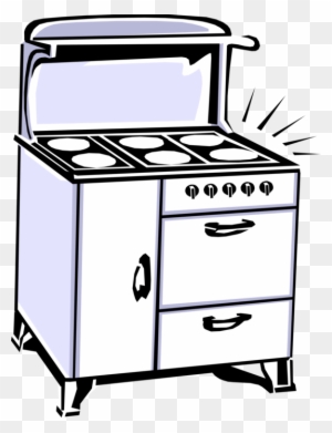 Vector Illustration Of Kitchen Antique Appliance Stove, - Stove Clip ...