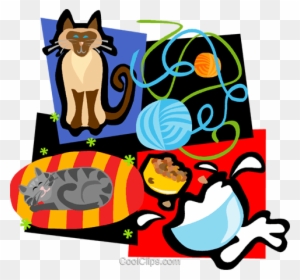 Cat Motif, Cats, Yarn, Milk Royalty Free Vector Clip - Author - Free ...