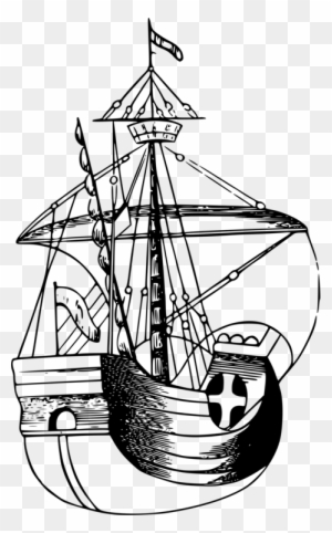 Caravel Ship Boat Drawing Clip Art - Slave Ship Clip Art - Free ...
