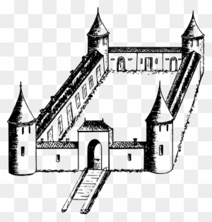 Fortification Castle Line Art Drawing Building - Clipart Fort - Free ...