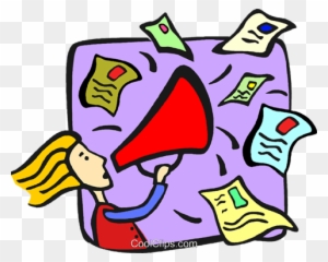 Woman Making Announcements Royalty Free Vector Clip - Clip Art - Free ...