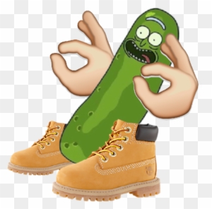 Timbs Png Transparent Background Clip Art Black And - Pickle Rick With ...