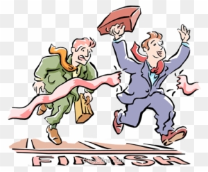 Businessmen Racing To The Finish Royalty Free Vector - Crossing The ...