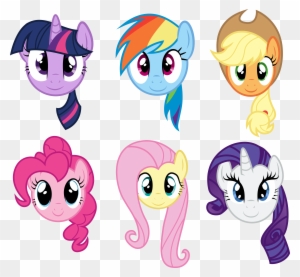 Main Six Faces - My Little Pony Face - Free Transparent PNG Clipart ...