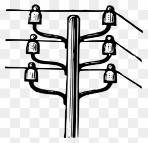 Cartoon Power Lines Clipart - Electric Pole Vector - Free Transparent ...