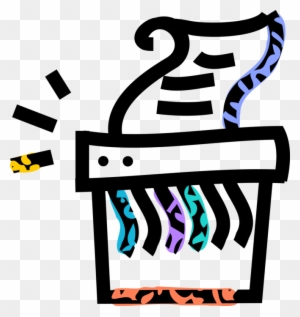 Vector Illustration Of Office Paper Shredder Destroys - Illustration ...