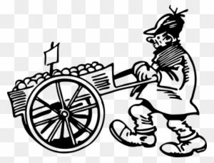 Sales Vendor Drawing Black And White Line Art - Sell Clipart Black And ...