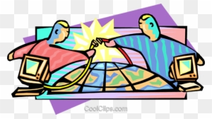 Linking Computers Above Globe Royalty Free Vector Clip - Cartoon - Free ...