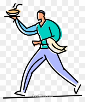 Waiter Serving Food To Customer Royalty Free Vector - Waiter - Free ...