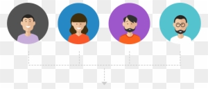 Friendly Support Team Icon, A Group Of 5 Team Members - 5 Team Members ...