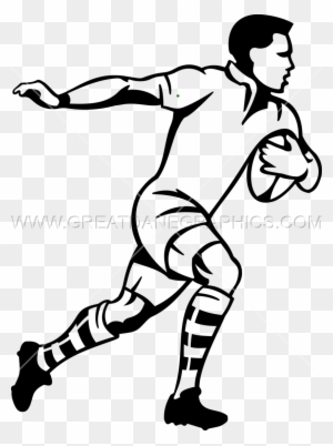 Rugby Player Running - Rugby Player Line Drawing - Free Transparent PNG ...