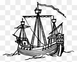 Caravel Ship Boat Drawing Clip Art - Slave Ship Clip Art - Free ...