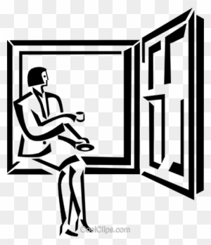 Businesswoman Looking Out Of The Window Royalty Free - Sitting - Free ...