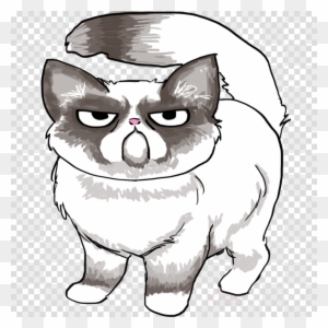 Drawn Grumpy Cat Digital - Cute Grumpy Cat Drawings - Free Transparent ...