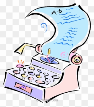 Typewriter Royalty Free Vector Clip Art Illustration - Typewriter ...