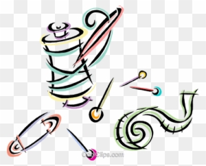 Assorted Pins And Thread Royalty Free Vector Clip Art - Sewing Needle ...