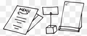 Menus, Menu Stands And Displays - Line Art - Free Transparent PNG ...