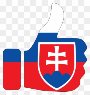 Flag Of Slovakia Thumb Signal - White Blue Red Flag With Symbol - Free ...