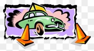 Vector Illustration Of Driver's Ed Driving School Automobile - Car ...
