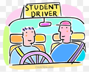 Vector Illustration Of Student Motorist Driver Education - Learning To ...