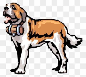 Vector Illustration Of Cartoon Saint Bernard Swiss - St Bernard Dog ...