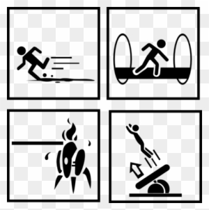 Clip Black And White Library Portal - Portal 2 Test Chamber Signs ...