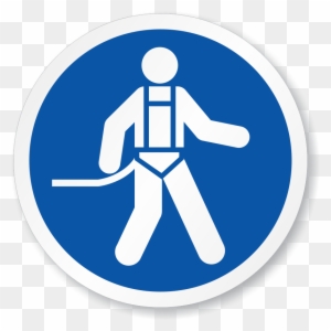 Working At Height Safety Harness Clipart - Use Safety Harness Sign ...