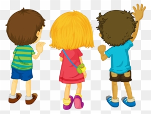 Child Stock Photography Clip Art Looking For - Cartoon Kids Backs ...