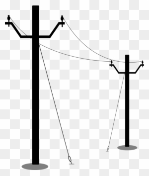 Cartoon Power Lines Clipart - Electric Pole Vector - Free Transparent ...