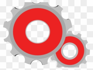 Gears Clipart Red - Brown Bg, Blue Border Circle Cc - Free Transparent ...