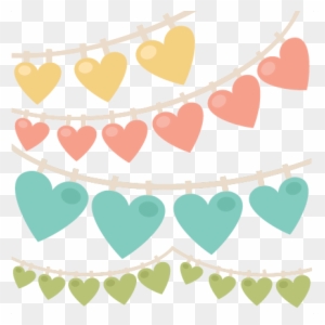 Heart Swag Banners Scrapbook - Heart Banner Clip Art - Free Transparent ...