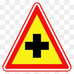 Crossroads Sign Clip Art Clipart - Cross Road Traffic Sign - Free ...