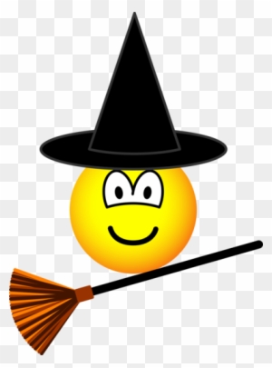Witch Flying Emoticon Broomstick - Witch Emoticon - Free Transparent ...