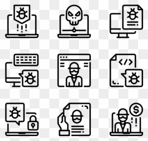 Hacker Vector White Background Picture Black And White - Concepts Icon ...