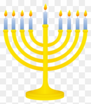 Golden Menorah With Lit Candles - Hanukkah Menorah Clip Art - Free ...