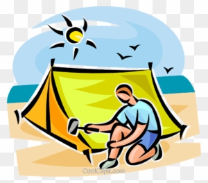 Person Setting Up A Tent Royalty Free Vector Clip Art - Setting Up A ...
