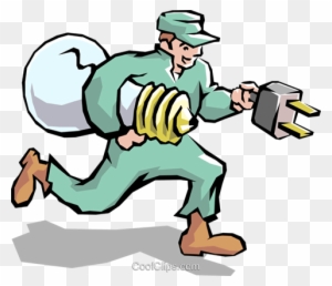 Handyman Royalty Free Vector Clip Art Illustration - Electric Man ...