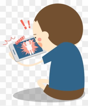 Clipart Boy Phone - Playing Games On Phone Cartoon - Full Size PNG ...