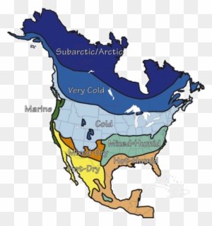 Simple Climate Map Of North America - Free Transparent PNG Clipart ...