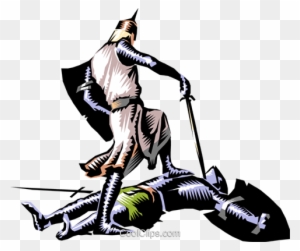 Knights In Battle Royalty Free Vector Clip Art Illustration - Medieval ...