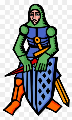 Knights In Battle Royalty Free Vector Clip Art Illustration - Medieval ...