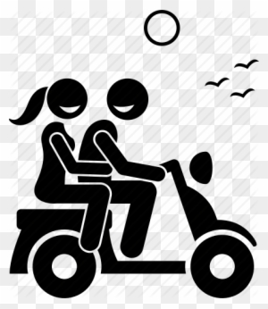 Happy Lover Couple Activities By Gan Khoon - Motorcycle Couple Icon ...