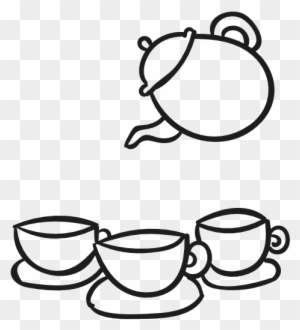 Set Of Black And White Vintage Tea Icons With Retro - Green Tea Leaf ...