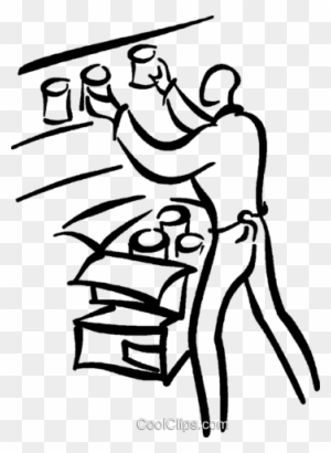 Clerk Stocking Shelves Royalty Free Vector Clip Art - Stocking Shelves ...