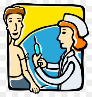 Vector Illustration Of Vaccination By Injection Of - Nurse Giving Shot ...