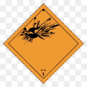 Class 1 - Explosive 1 - 4s - Explosives Placard - Full Size PNG Clipart ...